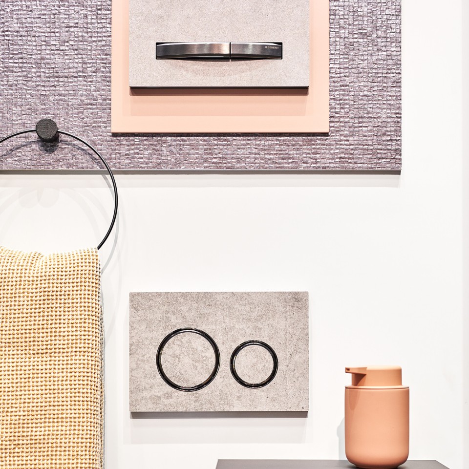 En miks av materialer på badet | geberit.no